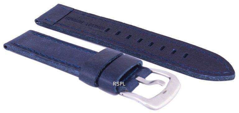 Blue Ratio Brand Leather Watch Strap 22mm - ratiostraps.com