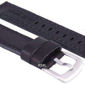 Black Ratio Brand Leather Watch Strap 20mm - ratiostraps.com