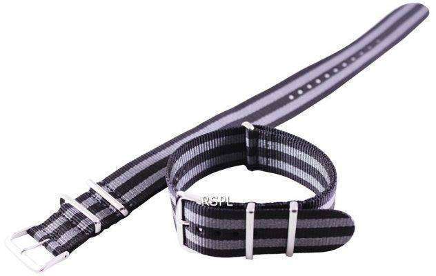 Ratio Grey And Black Nato Watch Strap 22mm - ratiostraps.com